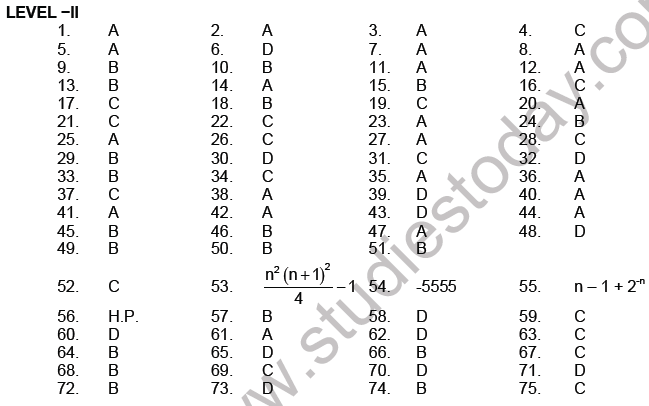 JEE Mathematics Sequence and Series MCQs Set A with Answers